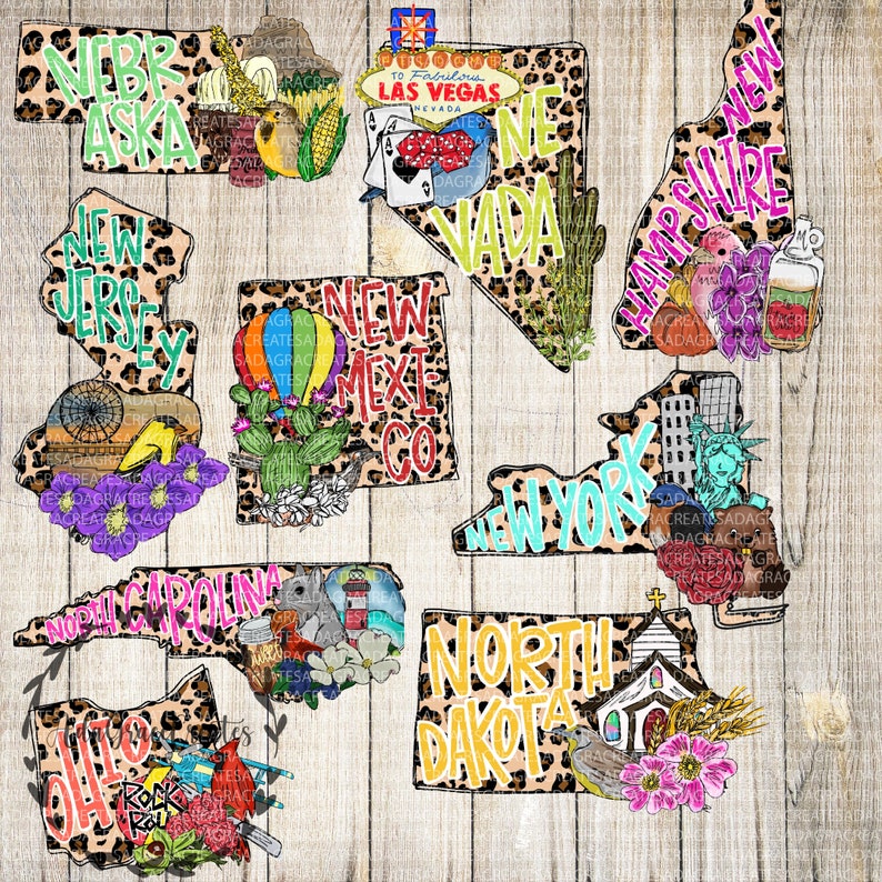50 States Pngall 50 States Png Bundle 50 States Png Digital - Etsy