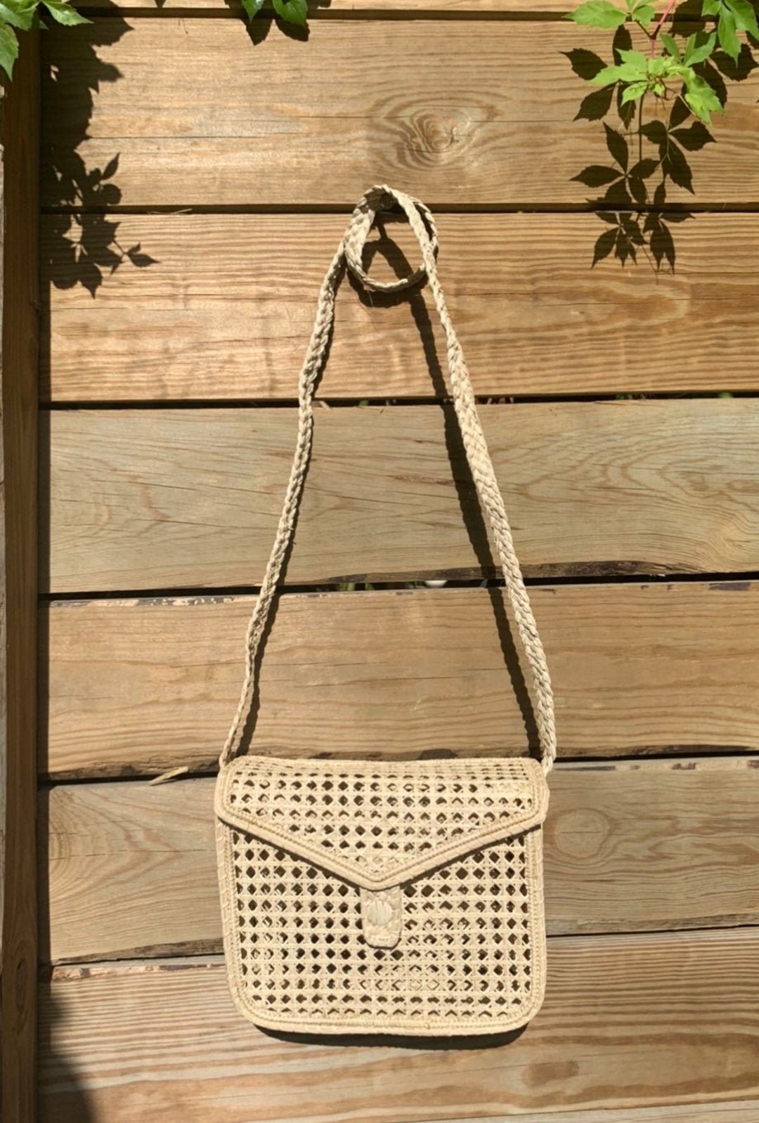 Natural Rectangle Crossbody Bag - Etsy