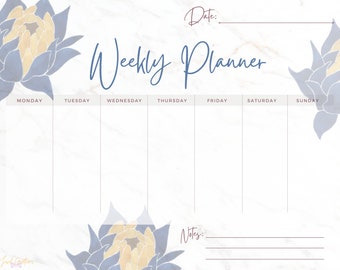 Floral Weekly Planner - Etsy