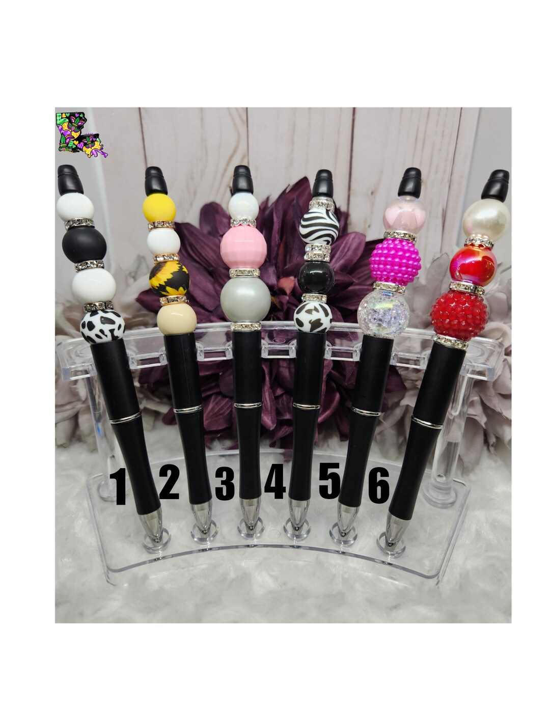 Pretty Pen Black Ink Penbling Pen Journaling Beaded - Etsy