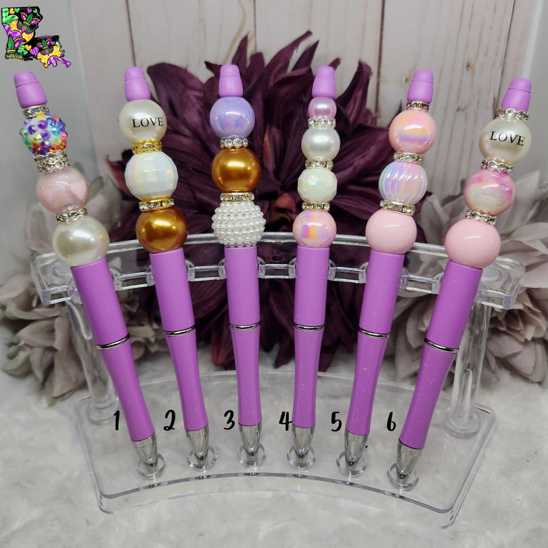 Purple Pretty Pen Collection, Love Bead, Valentine Gift, Bling Pens ...
