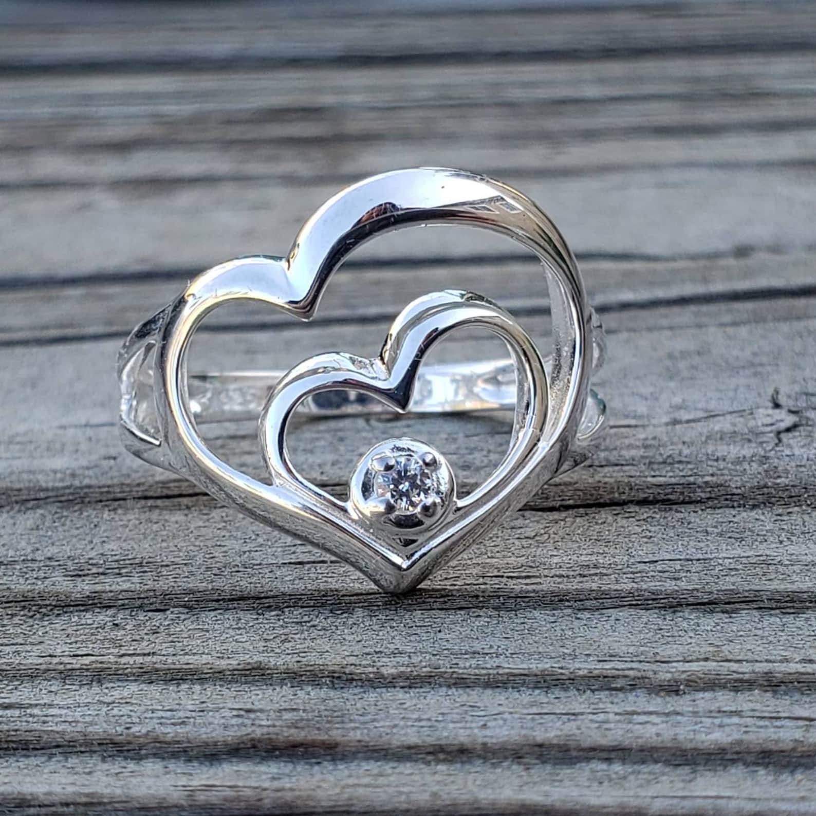 Sterling Silver Heart Ring Avon Brand / Avon Heart Sterling - Etsy