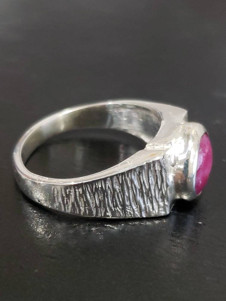 Sterling Silver Ruby Men's Ring / Men's Ruby Signet - Etsy