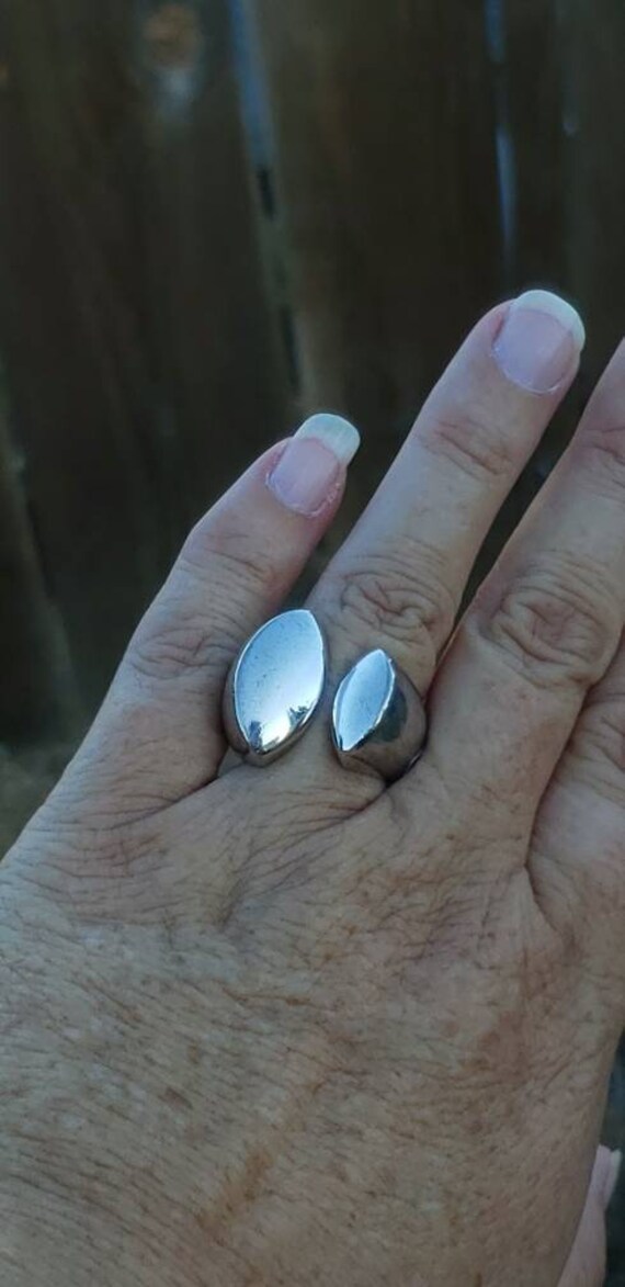 sterling silver split band - Gem