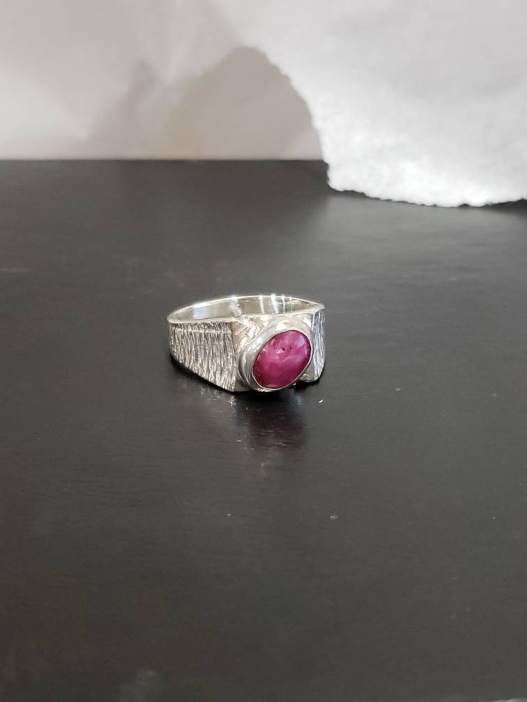 Sterling Silver Ruby Men's Ring / Men's Ruby Signet Ring Sterling ...