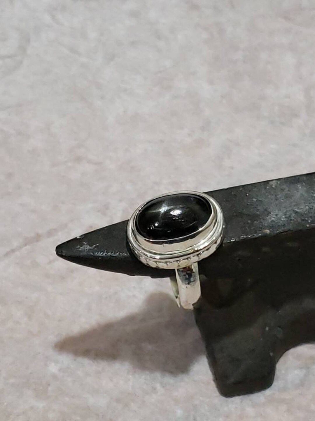 Star Garnet Sterling Silver Ring / Black Star Garnet / Sterling Silver ...