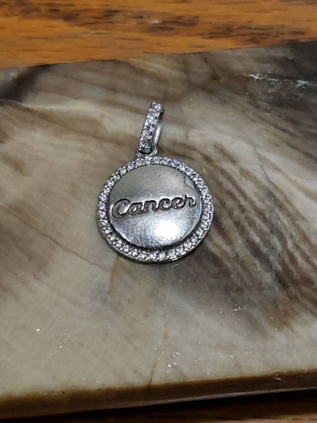 Sterling Silver Cancer Charm With Cubic Zirconia / Astrological Sign ...