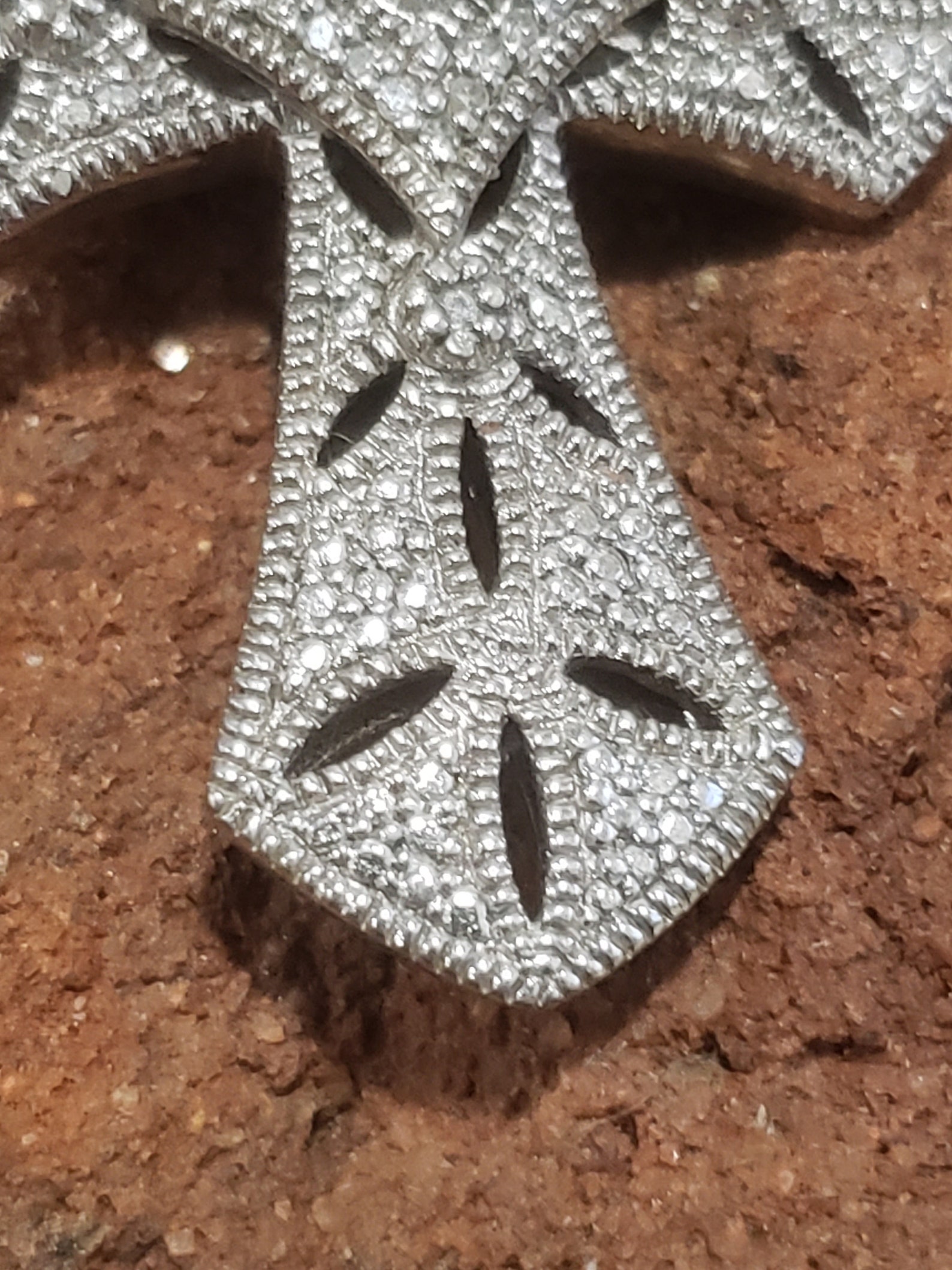 Diamond Cross in Sterling Silver Pendant / Multistone Pave Set - Etsy