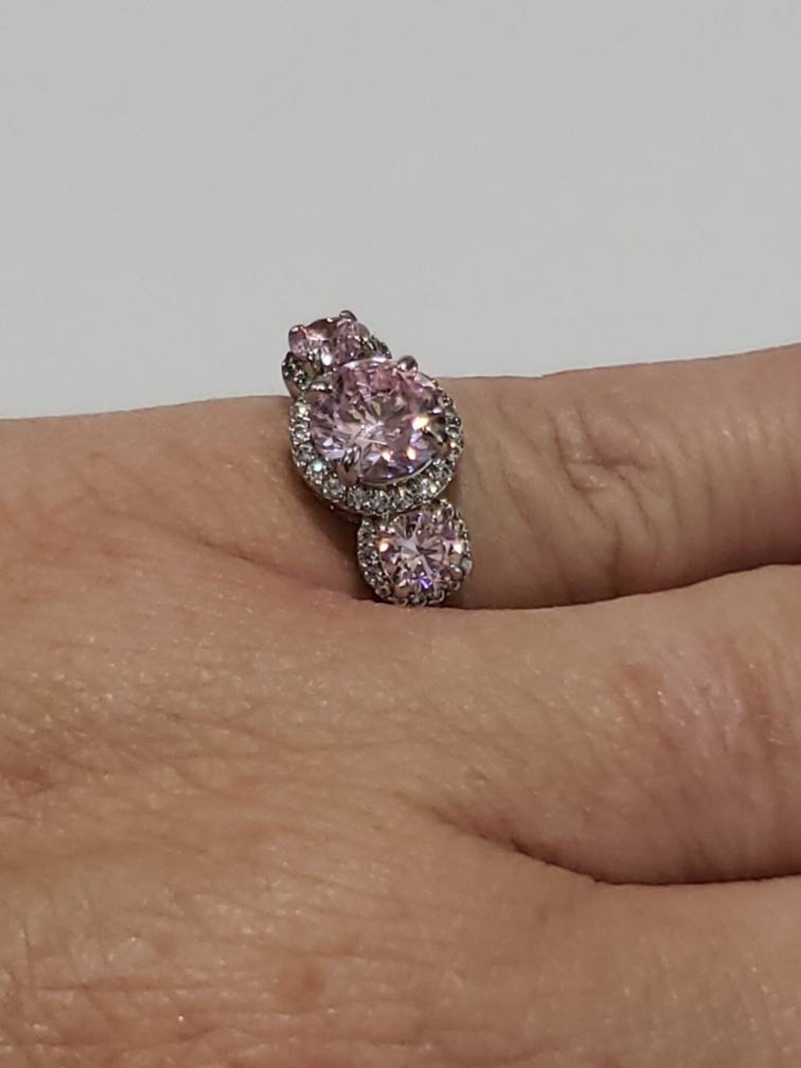 Pink / Cubic Zirconia / Sterling SIlver / Cocktail / Ring | Etsy