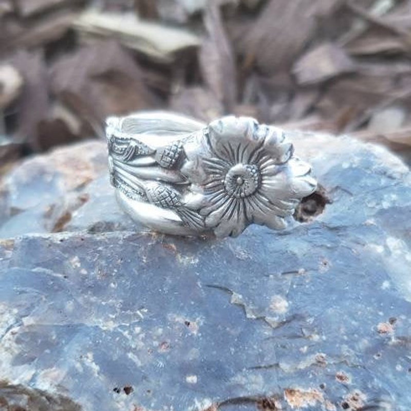 Floral Spoon Ring - Etsy