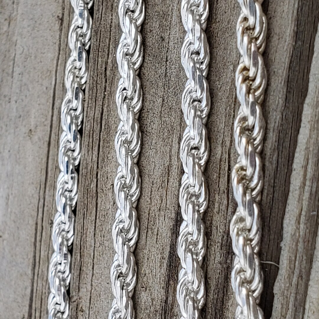 Sterling Silver Rope Chain 29.5 Men's Rope Chain 2.65mm / Italian ...