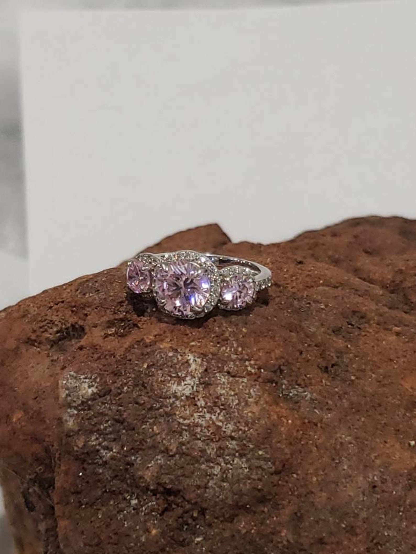 Pink / Cubic Zirconia / Sterling SIlver / Cocktail / Ring | Etsy