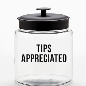 TIPS APPRECIATED Decal Tip Jar Vinyl Decal | Etsy