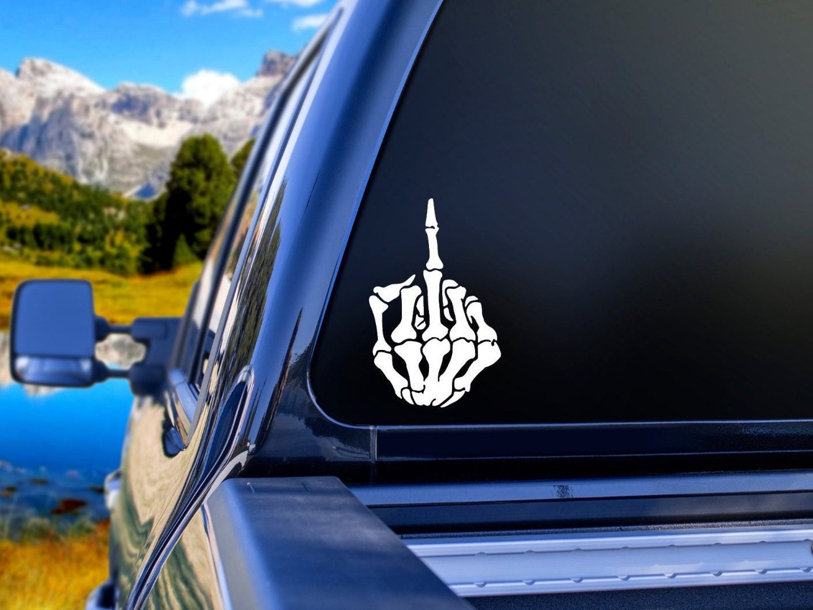 SKELETON MIDDLE FINGER Decal Middle Finger Car Window - Etsy