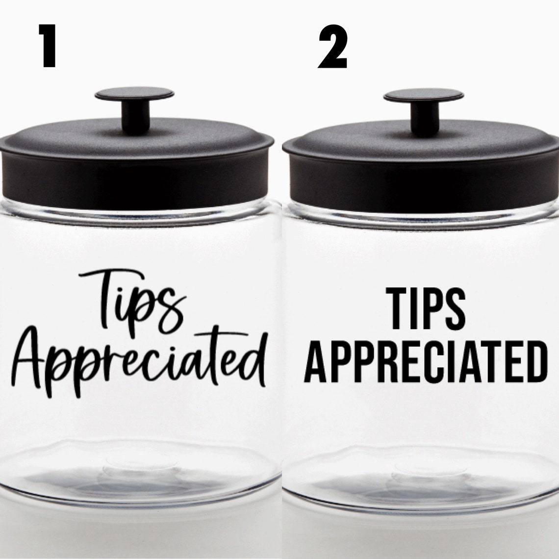 TIPS APPRECIATED Decal Tip Jar Vinyl Decal | Etsy