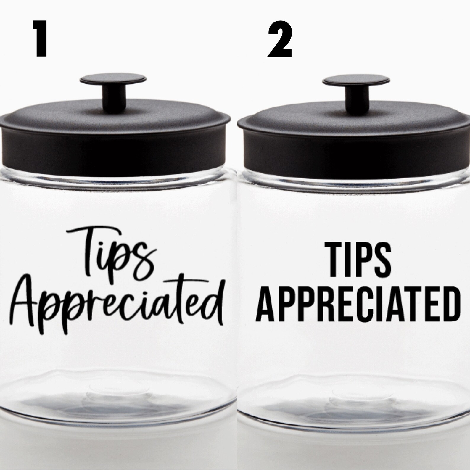 TIPS APPRECIATED Decal Tip Jar Vinyl Decal | Etsy