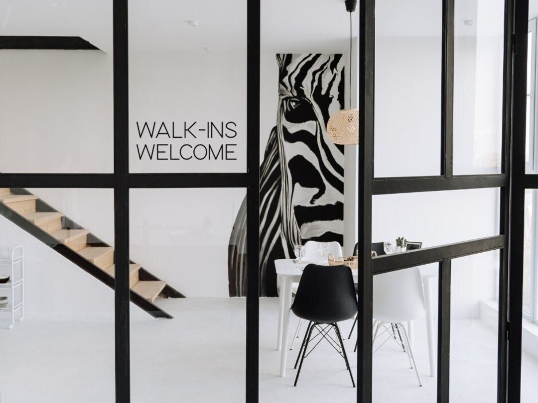 WALK-INS WELCOME Sign | Commercial Door | Vinyl Decal - Etsy