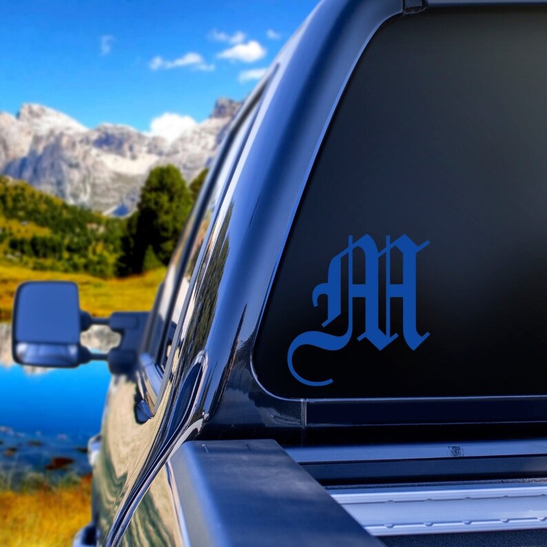 OLD ENGLISH Letter Decal Car Window 4.5 Inch Vinyl Decal - Etsy