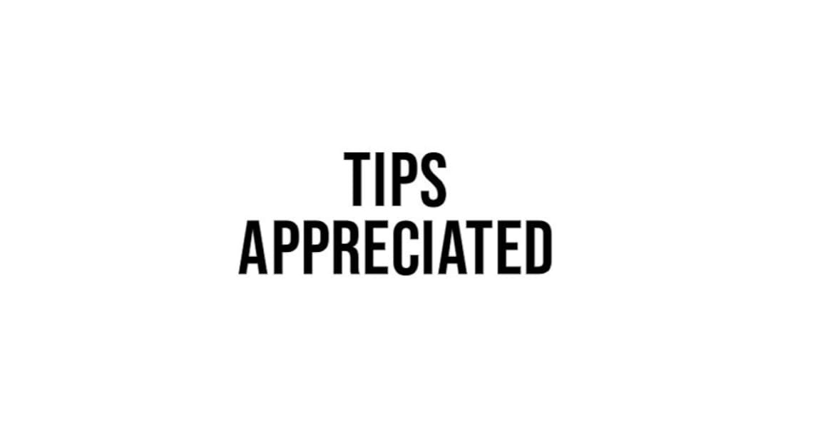 TIPS APPRECIATED Decal Tip Jar Vinyl Decal | Etsy