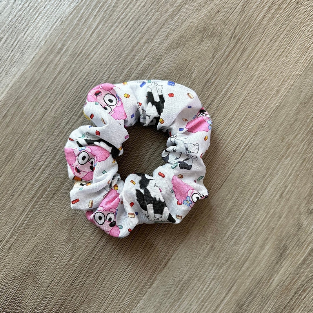 Bluey and Friends Scrunchie Hair Tie, Hair Accessories, Messy Bun, Pony ...