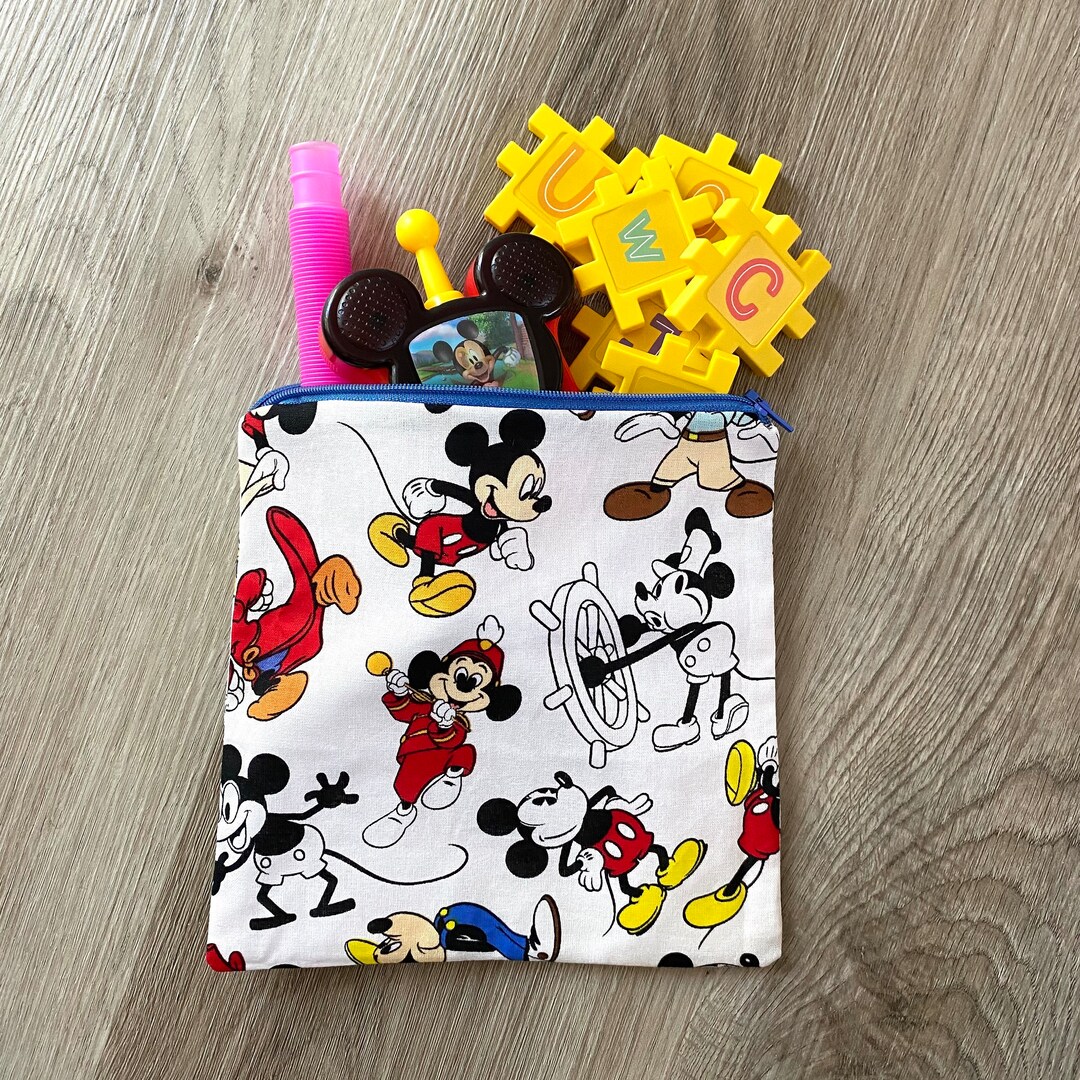 Mickey Mouse Medium Zipper Pouch Zipper Bag Toy Bag - Etsy