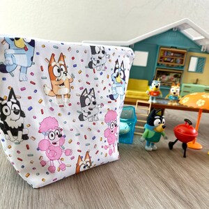 Bluey and Friends Print Large Zipper Bag Toy Bag, Travel Pouch ...