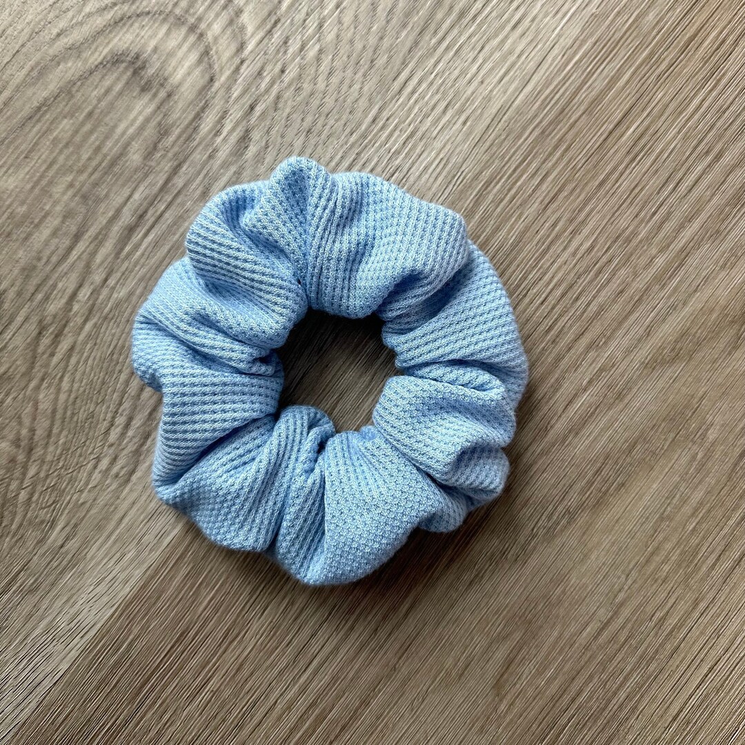 Light Blue Waffle Texture Scrunchie - Hair Tie, Soft Scrunchie, 90’s ...