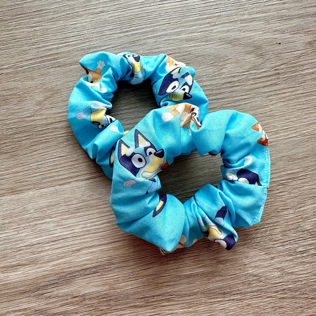 Bluey and Bingo Scrunchie Hair Tie, Hair Accessories, Messy Bun, Pony ...
