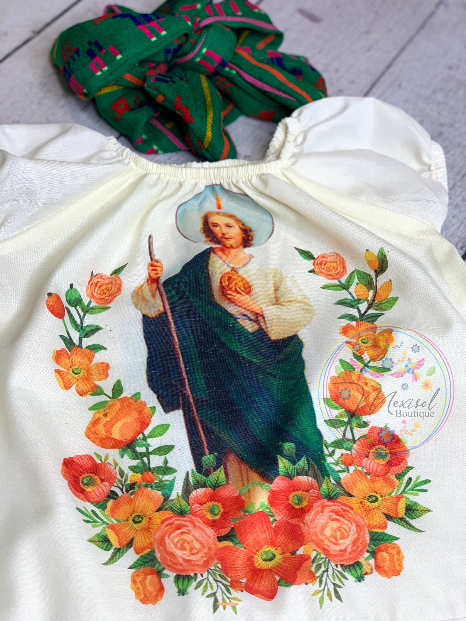 Saint Jude Little Girl Dress With Head-wrap Vestido San Judas - Etsy