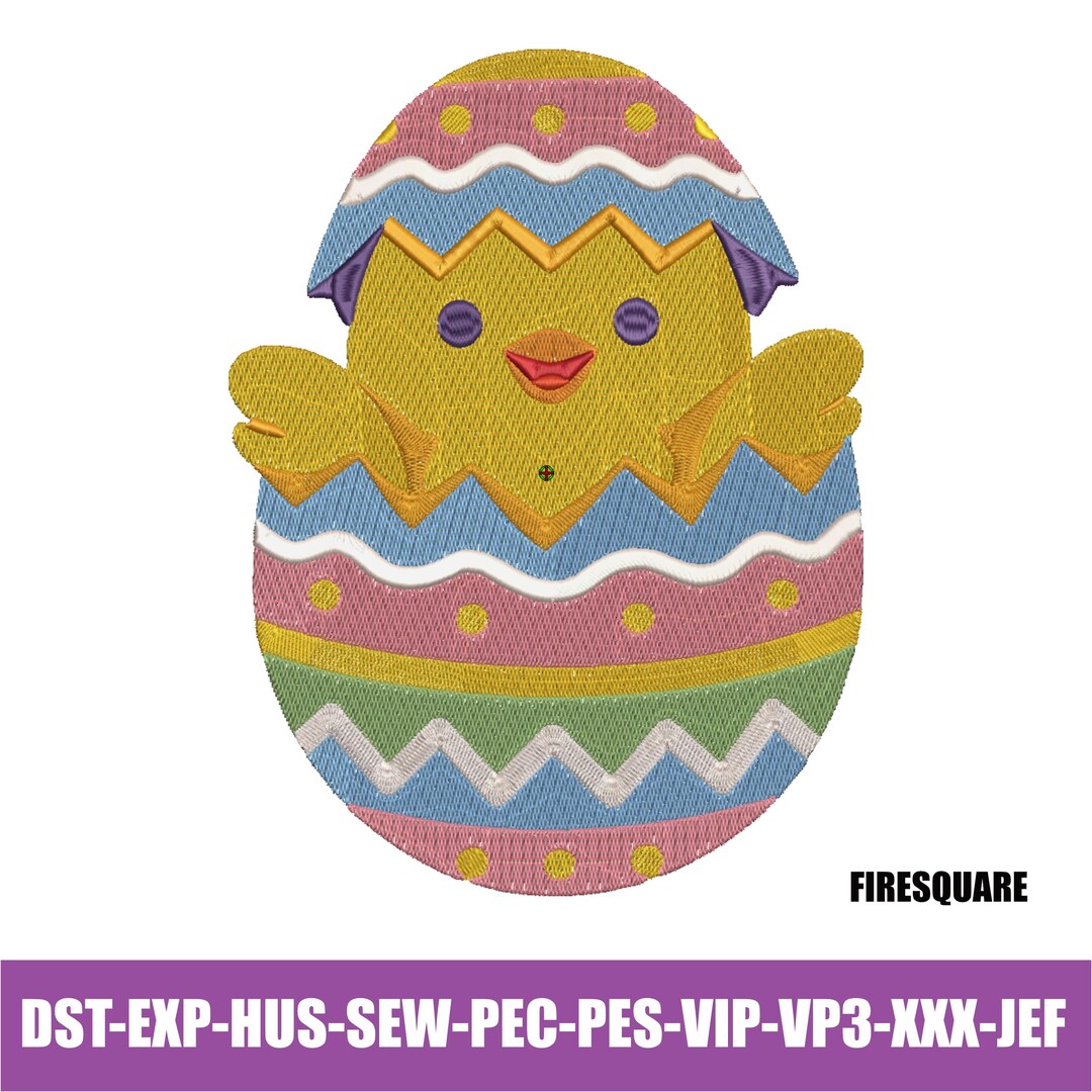 Cute Easter Chick Hatching Embroidery Design, Digital Machine File ...