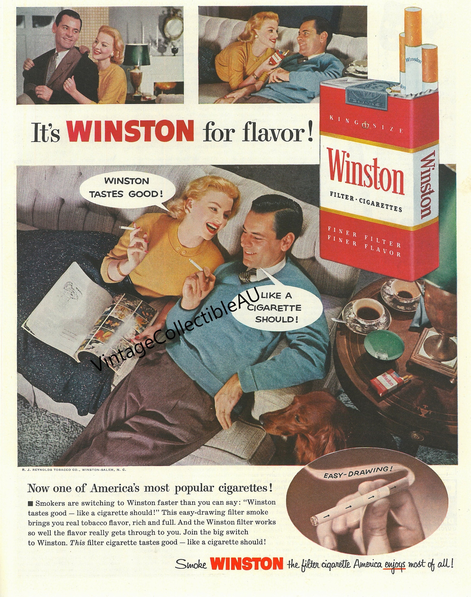 Vintage Winston Cigarette Advertisment 1950s: INSTANT DOWNLOAD - Etsy