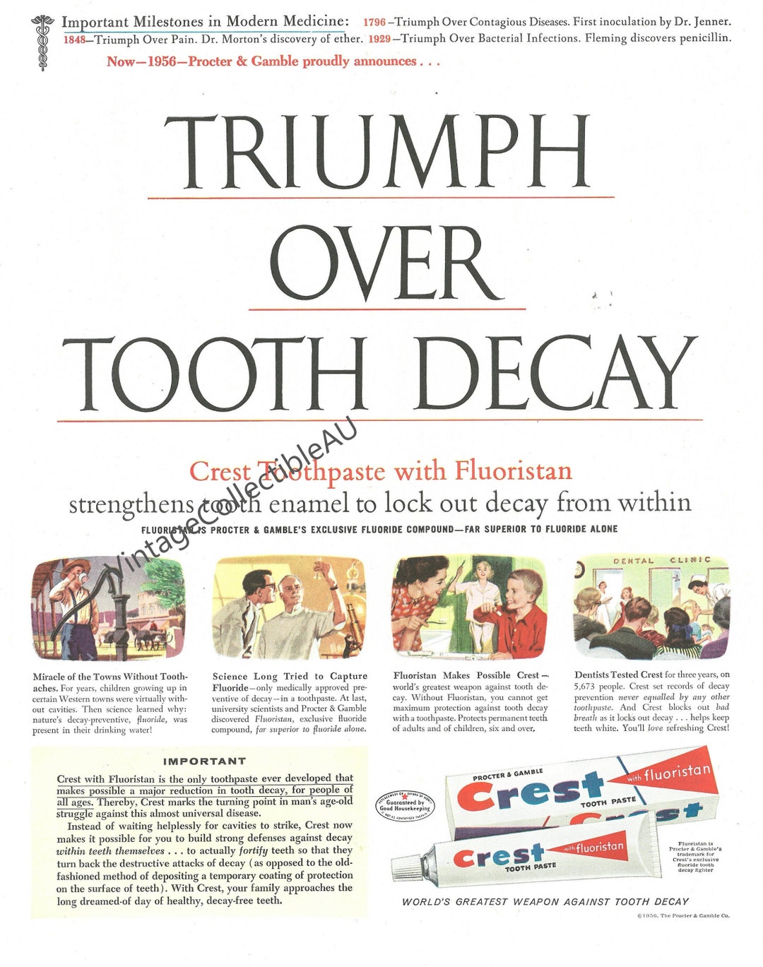 Crest Toothpaste Advertisment 1956: INSTANT DOWNLOAD - Etsy