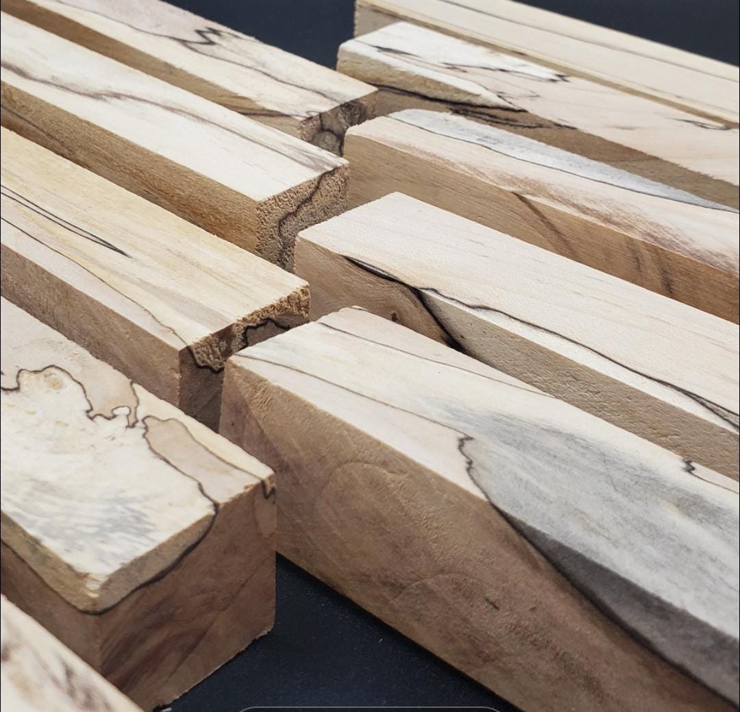 10 Pieces Spalted Maple Wood Pen Blanks Strips. Quality Canadian Kiln ...