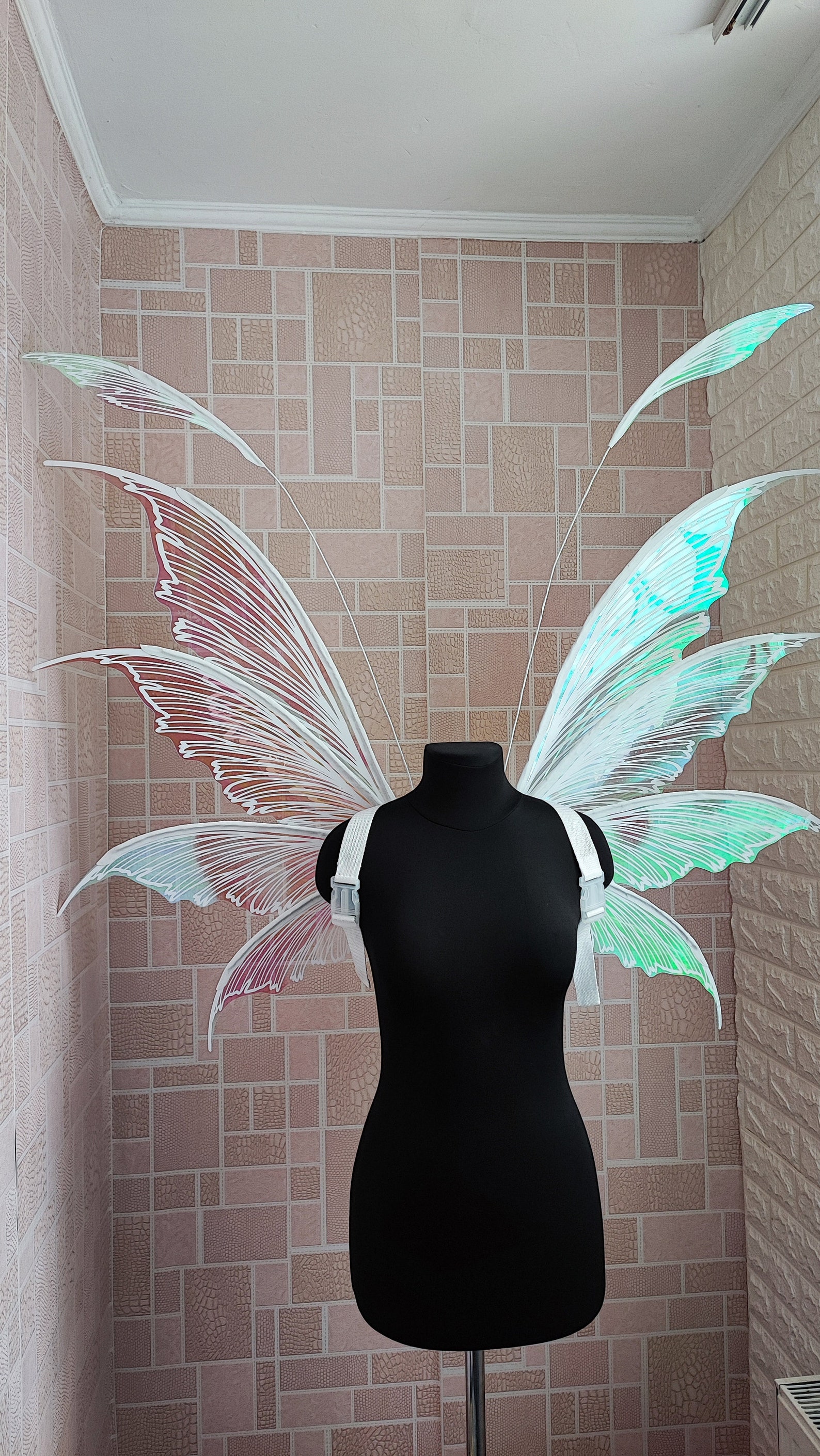 Iridescent White Wings, Transparent Fairy Wings, Wedding Fairy Wings ...