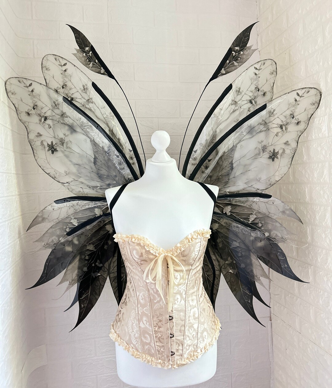 Black Forest Fairy Wings, Gothic Fairy Wings, Large Black Fairy Wings ...
