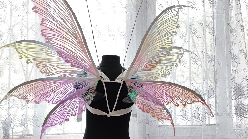 Iridescent White Wings Transparent Fairy Wings Wedding Fairy - Etsy