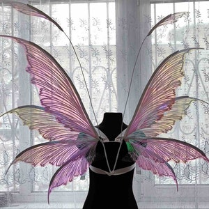 Iridescent White Wings, Transparent Fairy Wings, Wedding Fairy Wings ...
