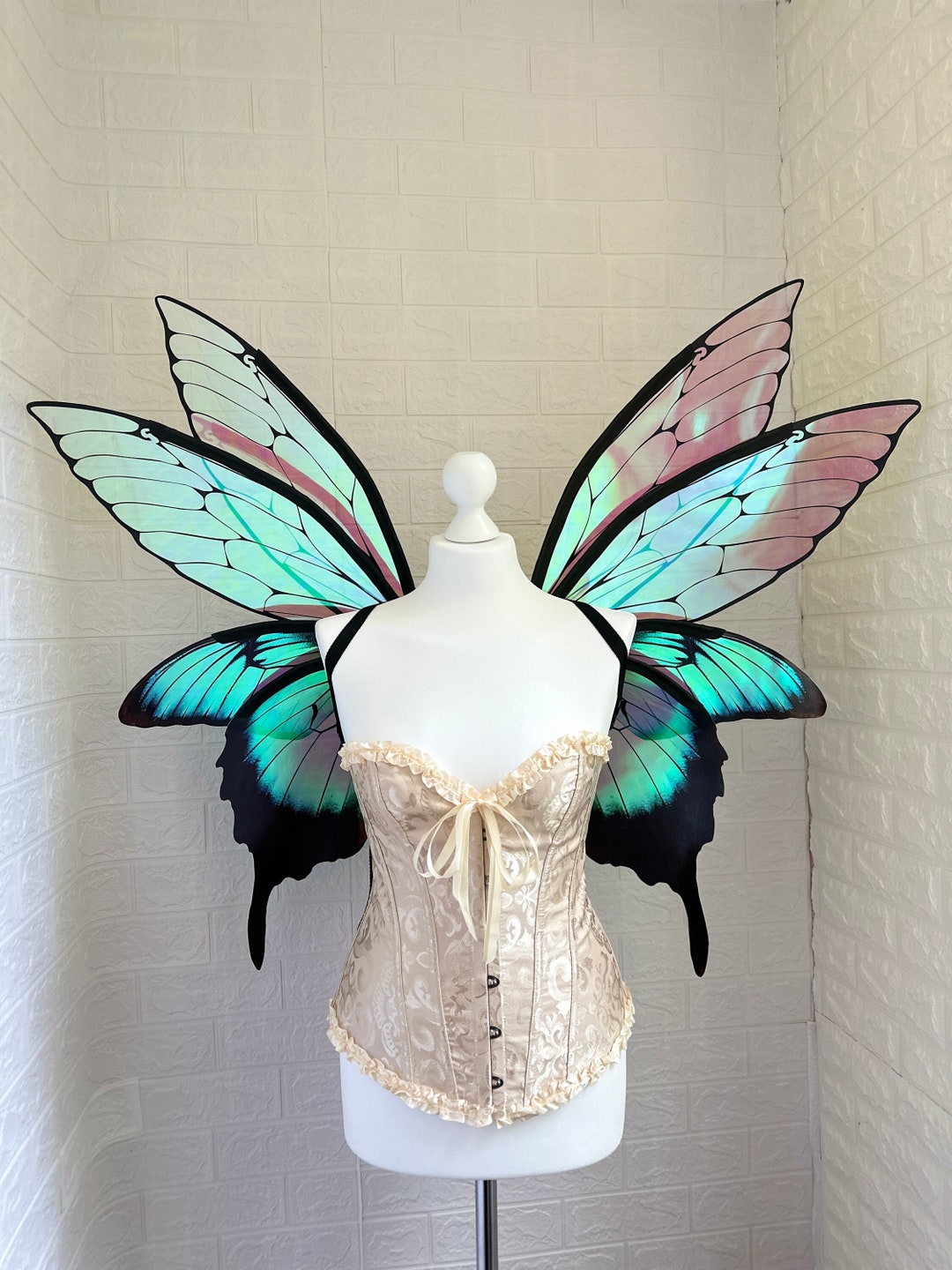 Transparent Fairy Wings, Iridescent Butterfly Wings, Wedding Dark Wings ...