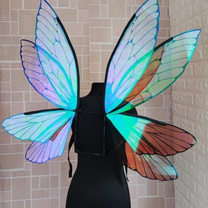 Orange Iridescent Fairy Wings, Plastic Fairy Wings for Adults, Costume ...