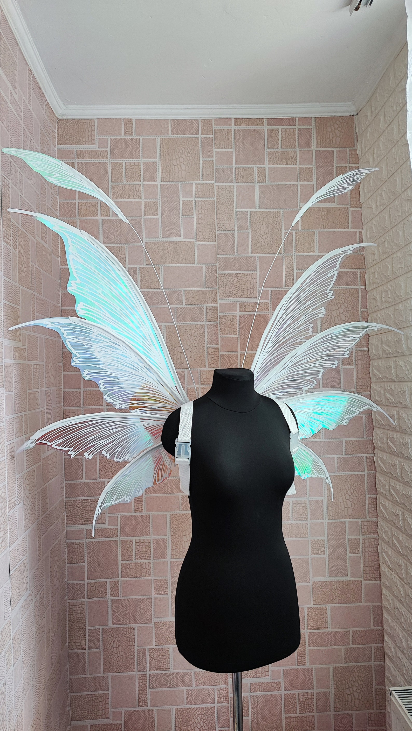 Iridescent White Wings, Transparent Fairy Wings, Wedding Fairy Wings ...