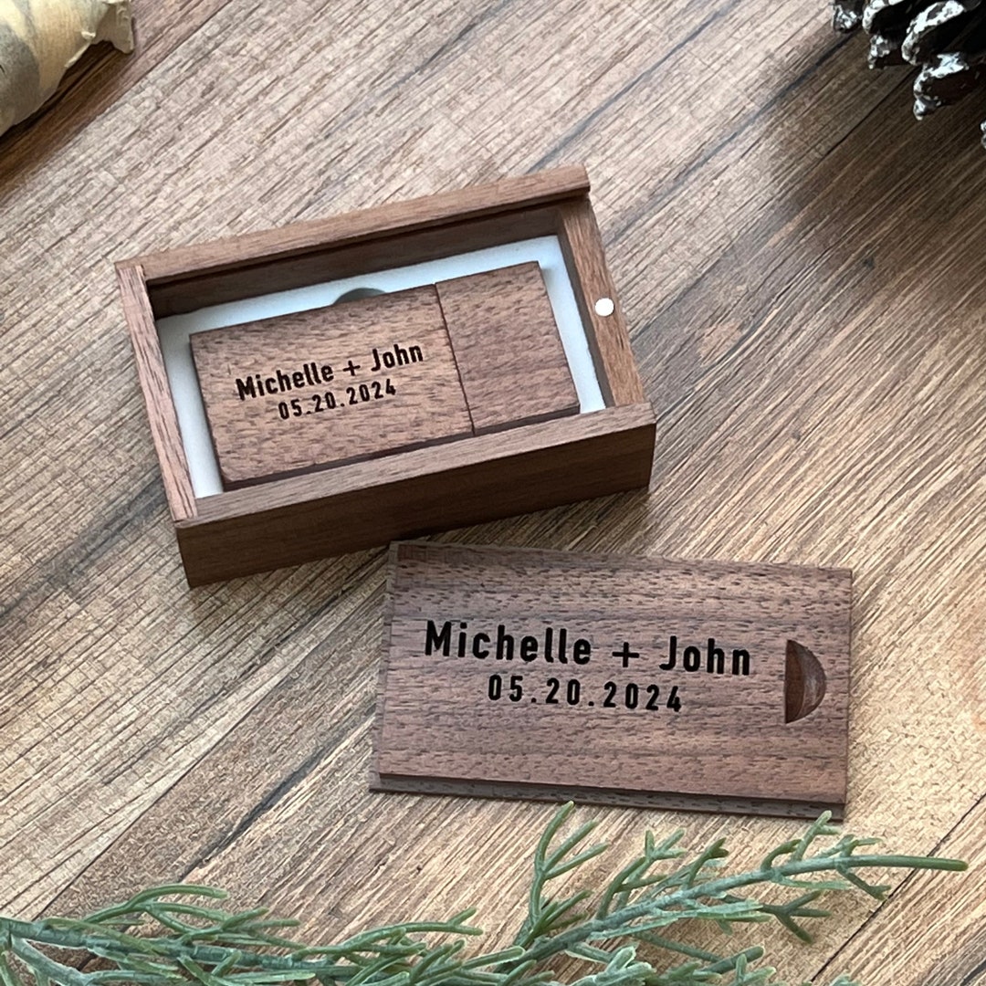 Personalized Walnut Wood USB 3.0 Flash Drive + Box: Custom Engraved ...