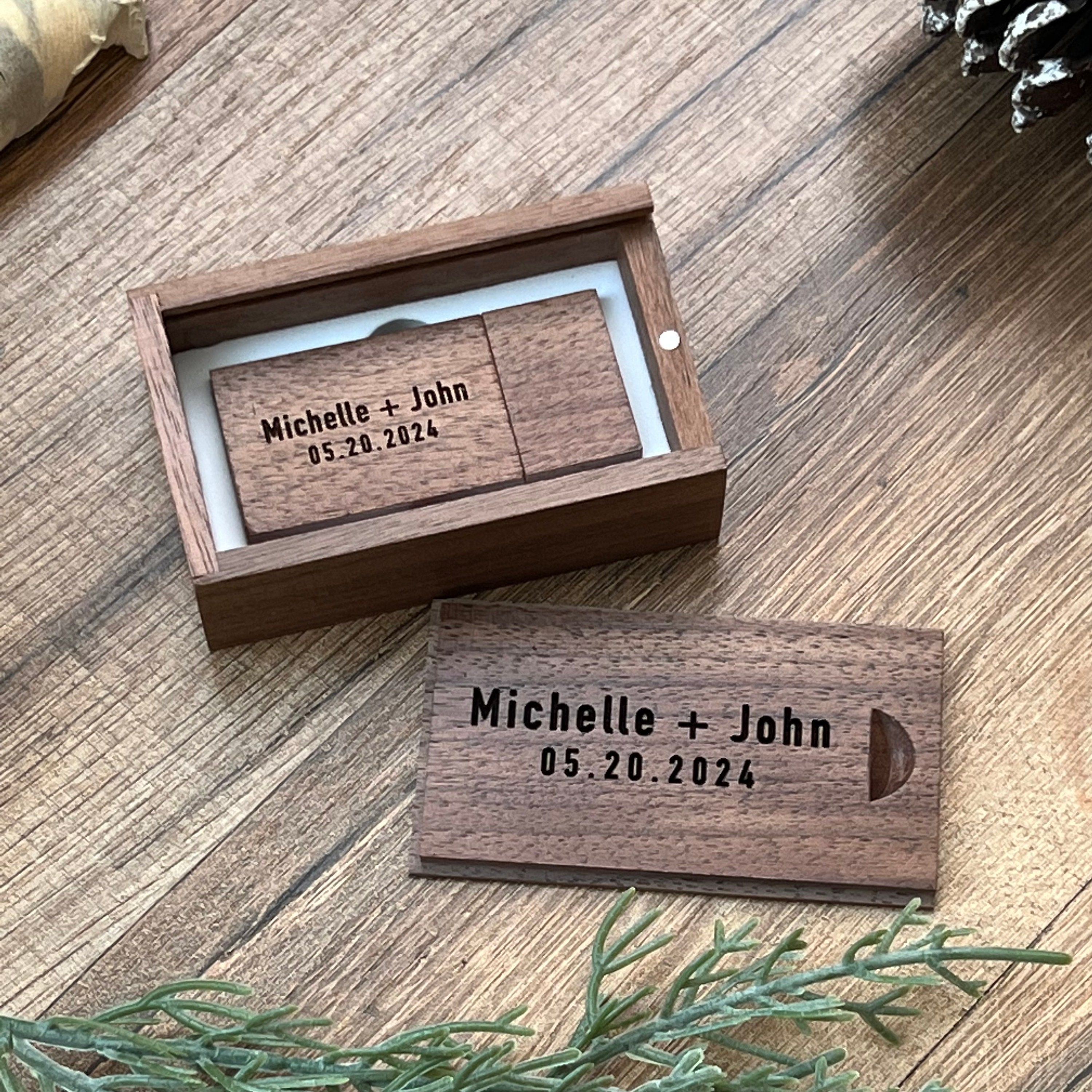 Personalized Walnut Wood USB 3.0 Flash Drive + Box: Custom Engraved ...