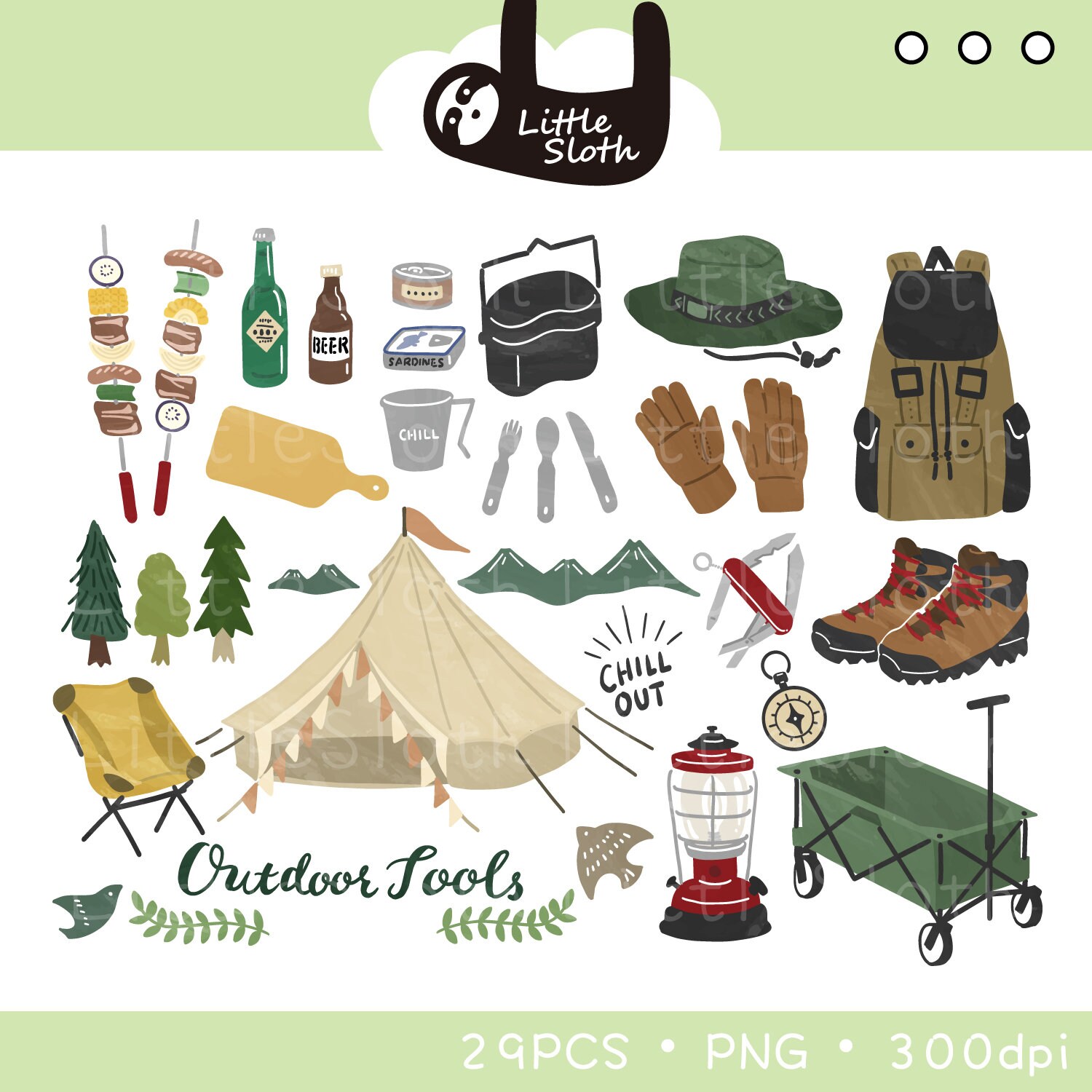 Camping Clipart Travel Clipart ,outdoor Clipart ,family Vacation Cute ...