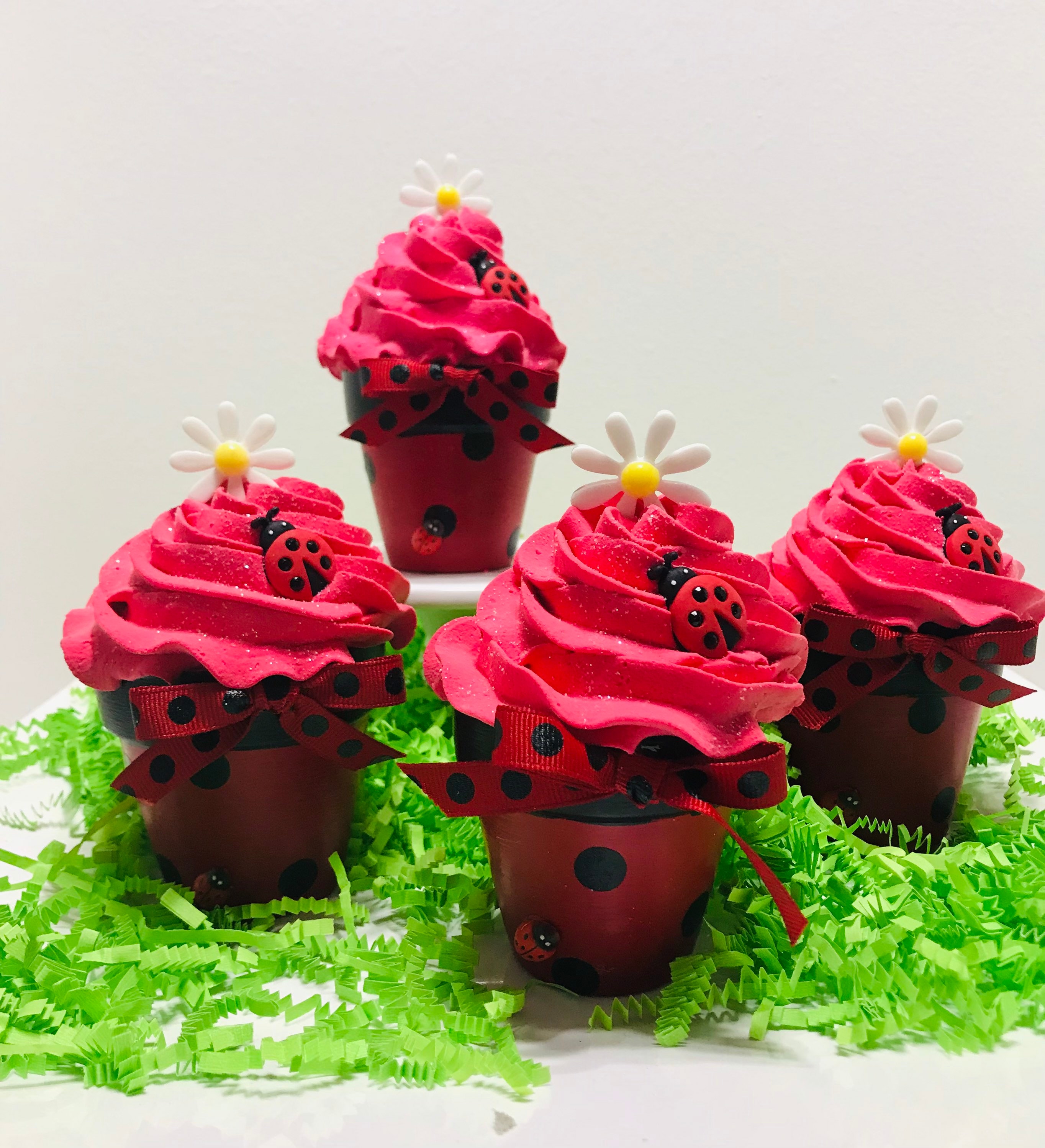 Fake Lady Bug Cupcakes Lady Bug Decor Ladybug Tiered Tray - Etsy