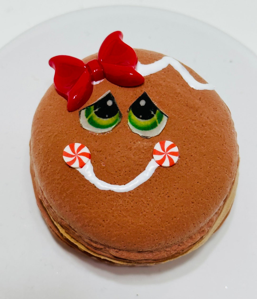 Fake Gingerbread Man Macaron, Winter Decor, Tiered Tray Decor, Holiday ...