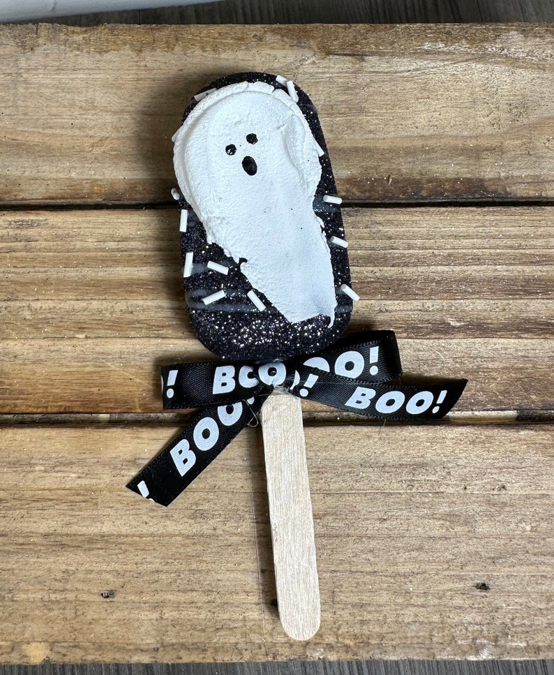 Faux Ghost Cake Pops, Halloween Decor, Tiered Tray Decor, Ghost Decor ...