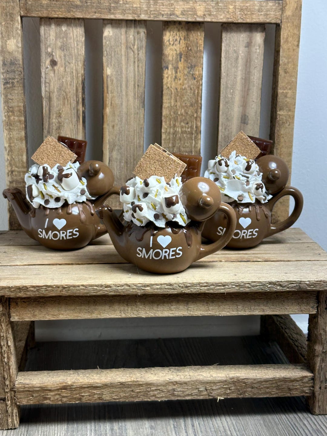 Fake Smores Mini Tea Pot, Tiered Tray Decor, Coffee Bar Decor, Fall ...