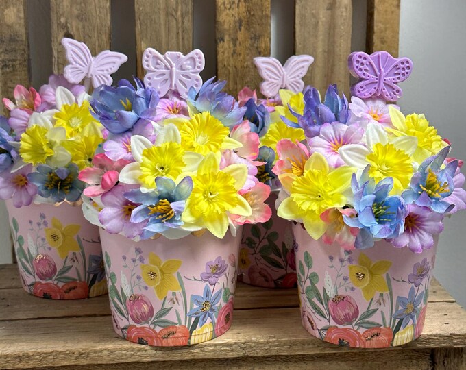 Fake Spring Butterfly Floral Cupcakes, Spring Decor, Fake Cupcakes ...