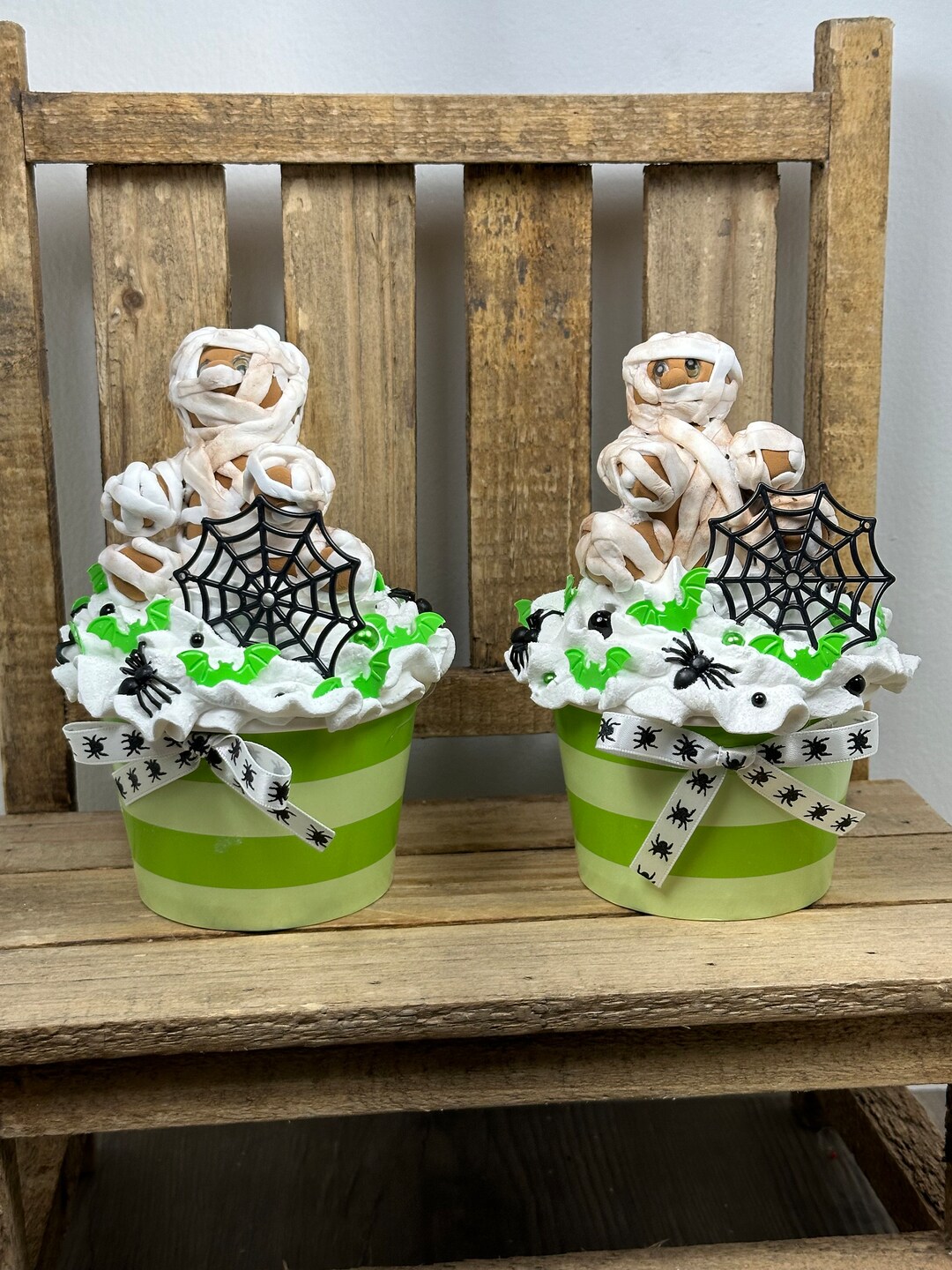 Fake Gingerbread Man Mummy Cupcakes, Fall Decor, Holiday Tiered Tray ...