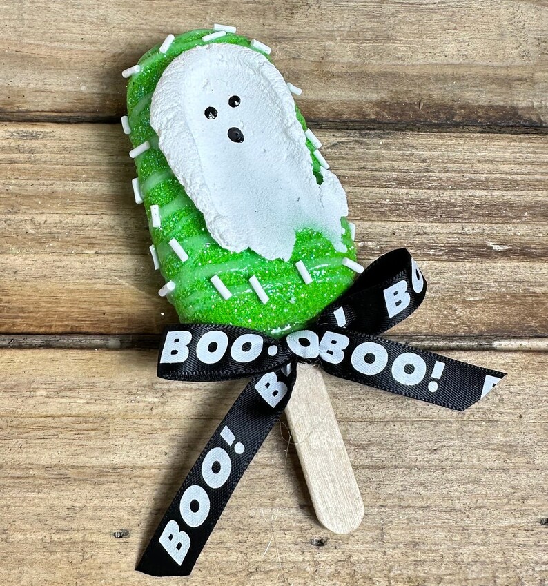 Faux Ghost Cake Pops, Halloween Decor, Tiered Tray Decor, Ghost Decor ...
